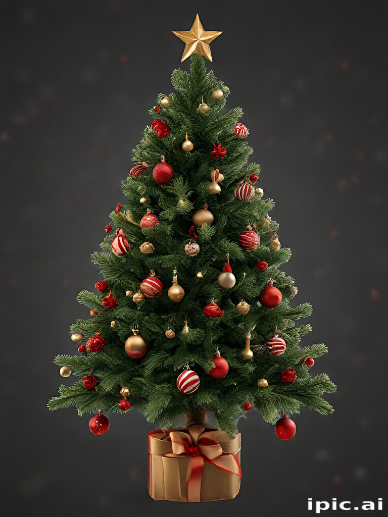 A Beautifully Decorated Christmas Tree Adorned with Colorful Ornaments ...