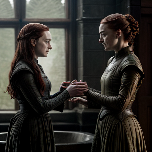Sansa seducing Arya Stark in bath