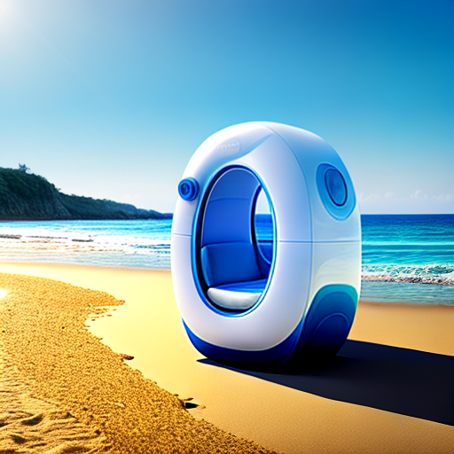 create for me a Advertising of air pods with a beach background