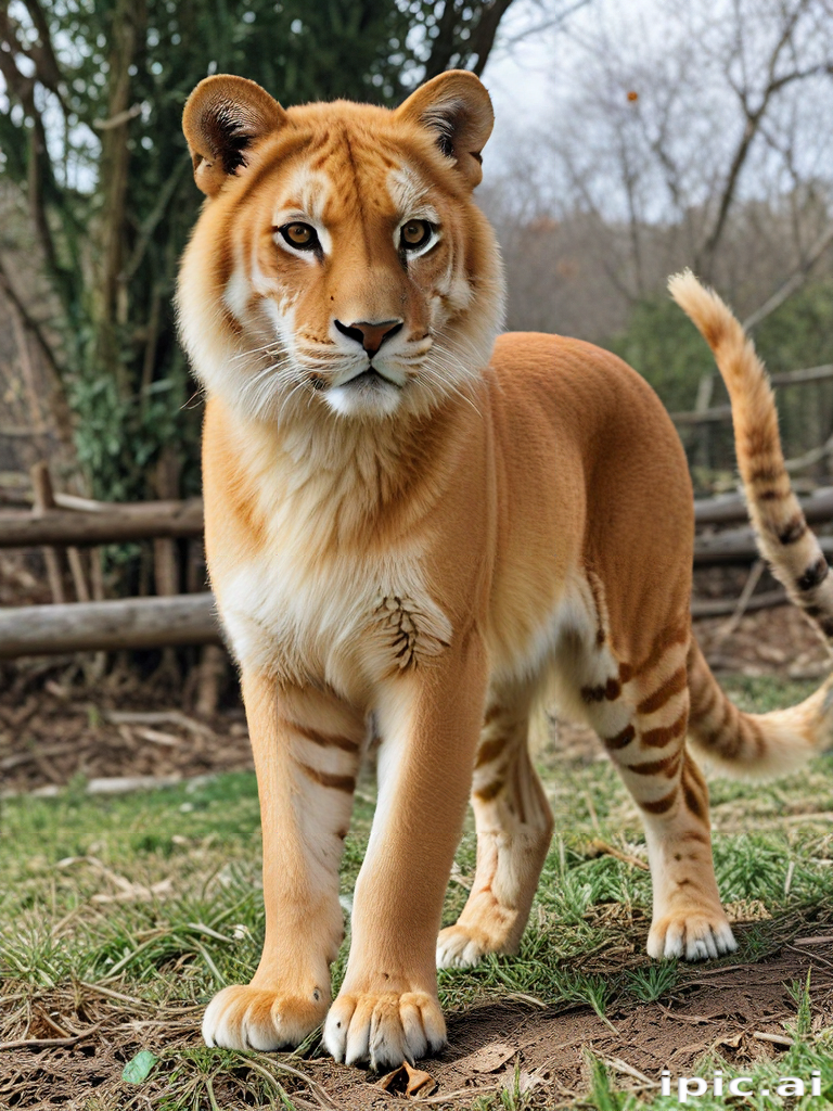 A Unique Hybrid Creature: The Majestic Lion-Tiger Combination Stands ...