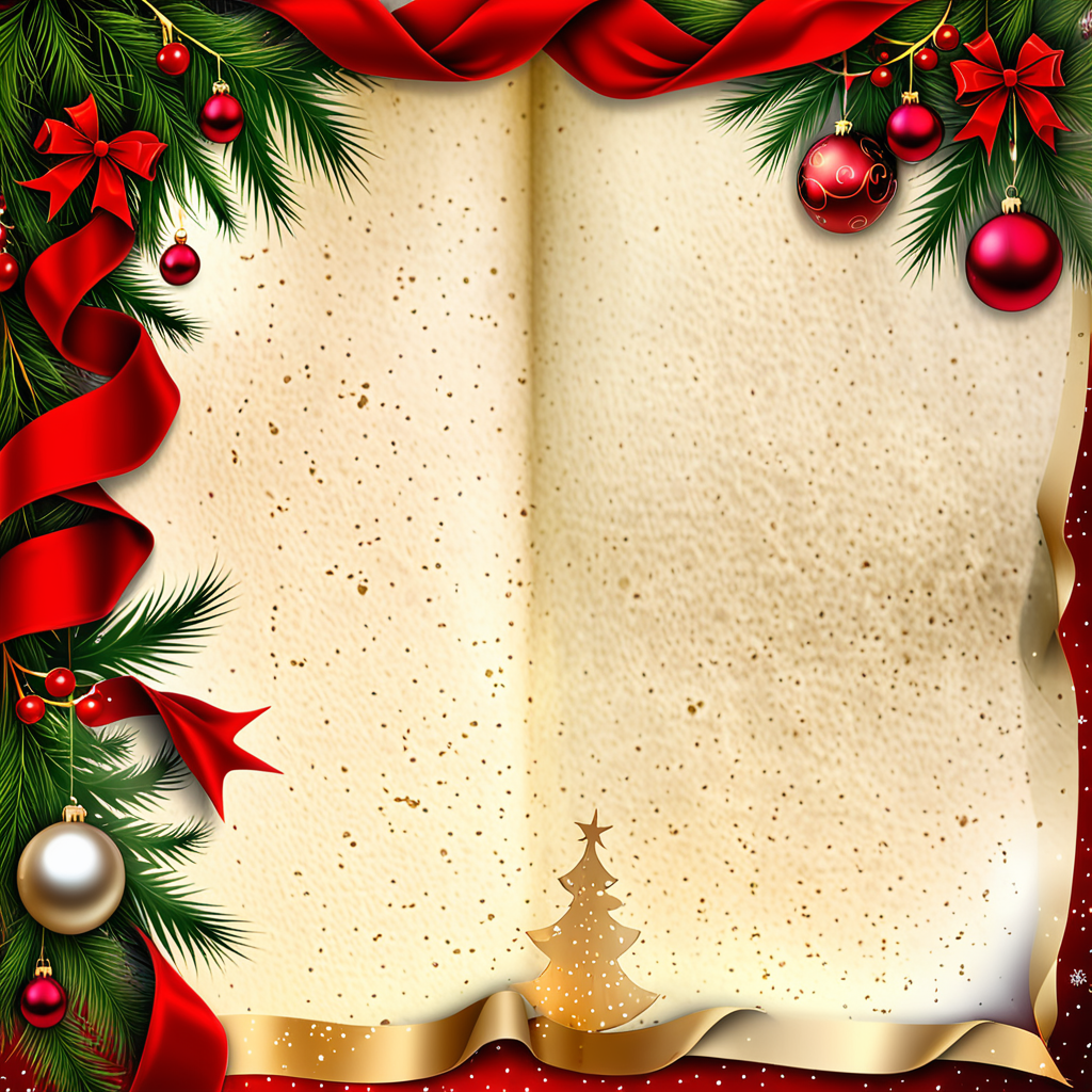 Festively Decorated Blank Page Ready for Your Christmas Wishes and Messages