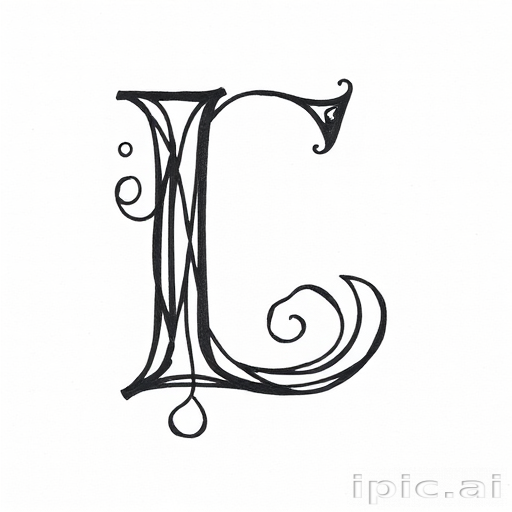 Intricately Designed Letter 'C' with Elegant Swirls and Flourishes