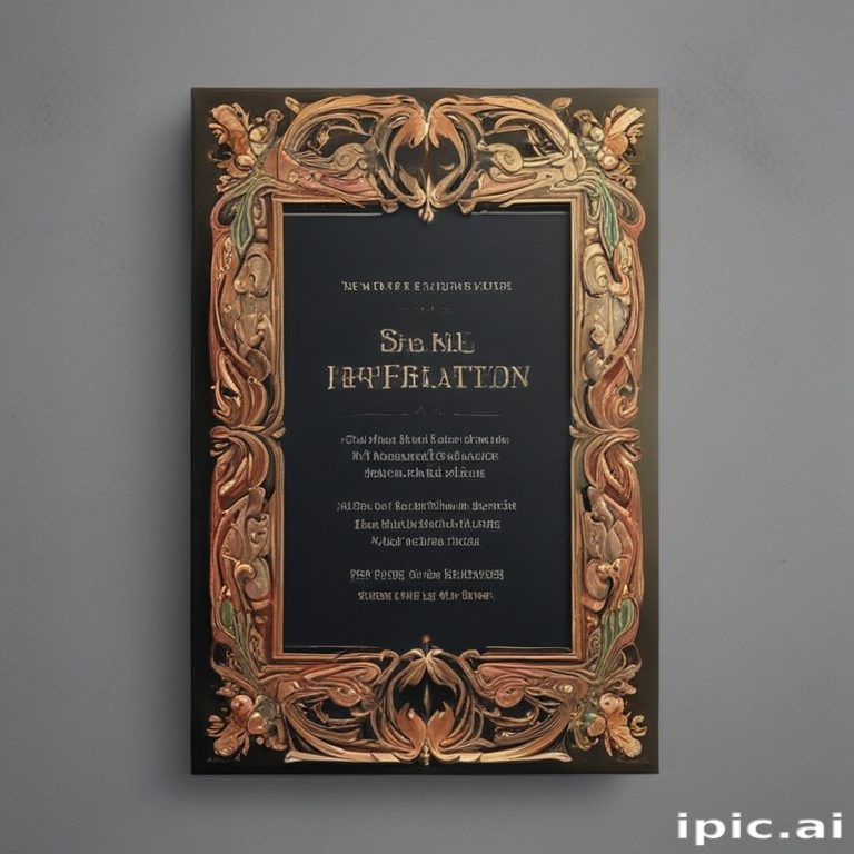 Elegant Decorative Frame Showcasing a Vintage Inspired Invitation Design.