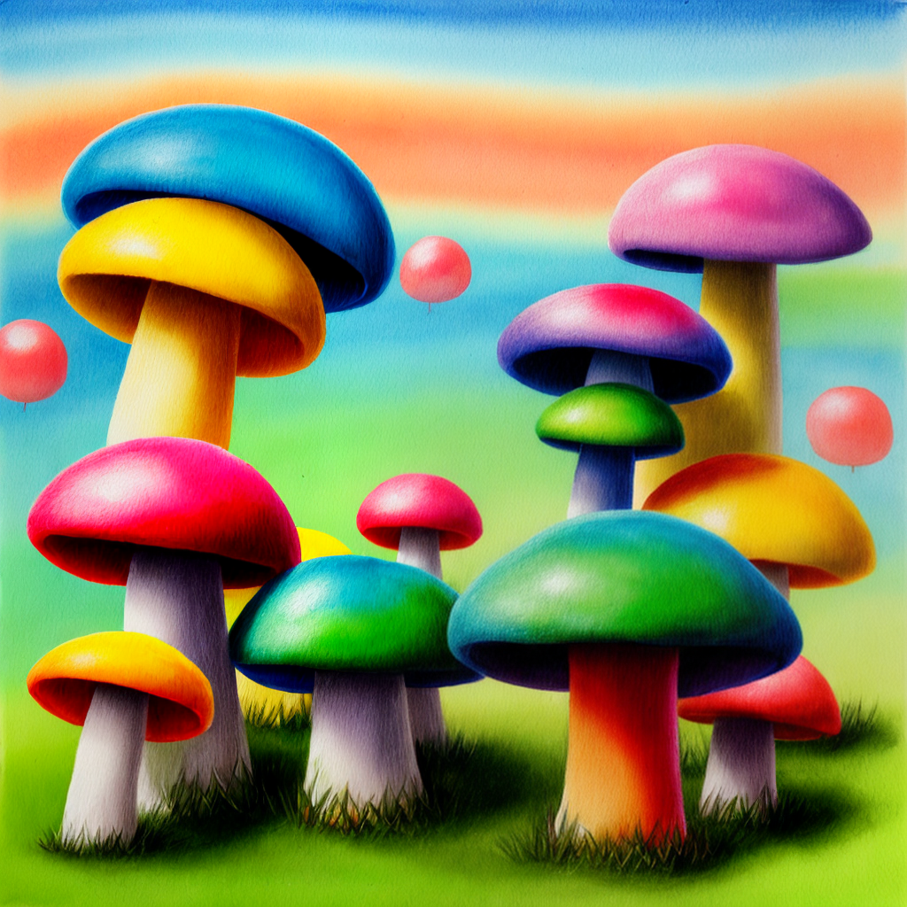 rainbow mushrooms dripping