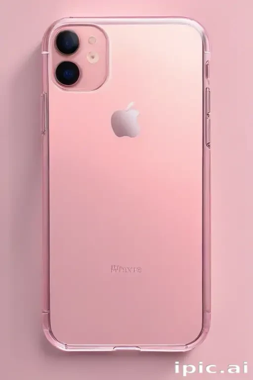 Elegant Pink iPhone 11 in a Clear Protective Case on Soft Background