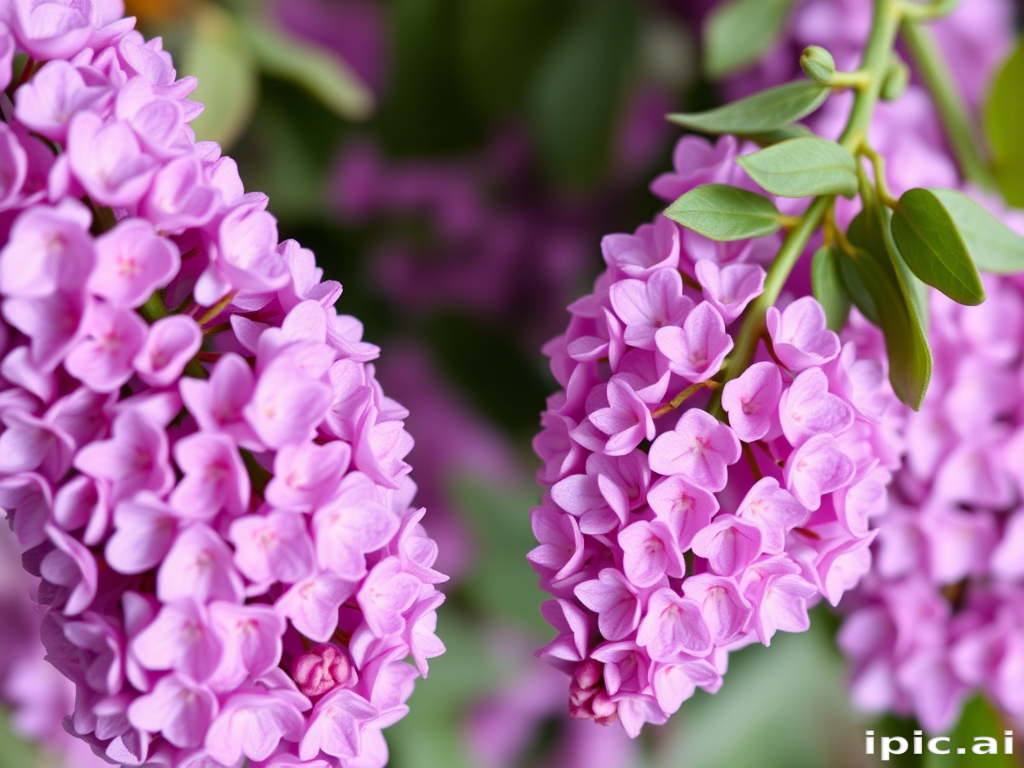 A Beautiful Display of Lush Pink Lilac Blooms in Nature's Garden.