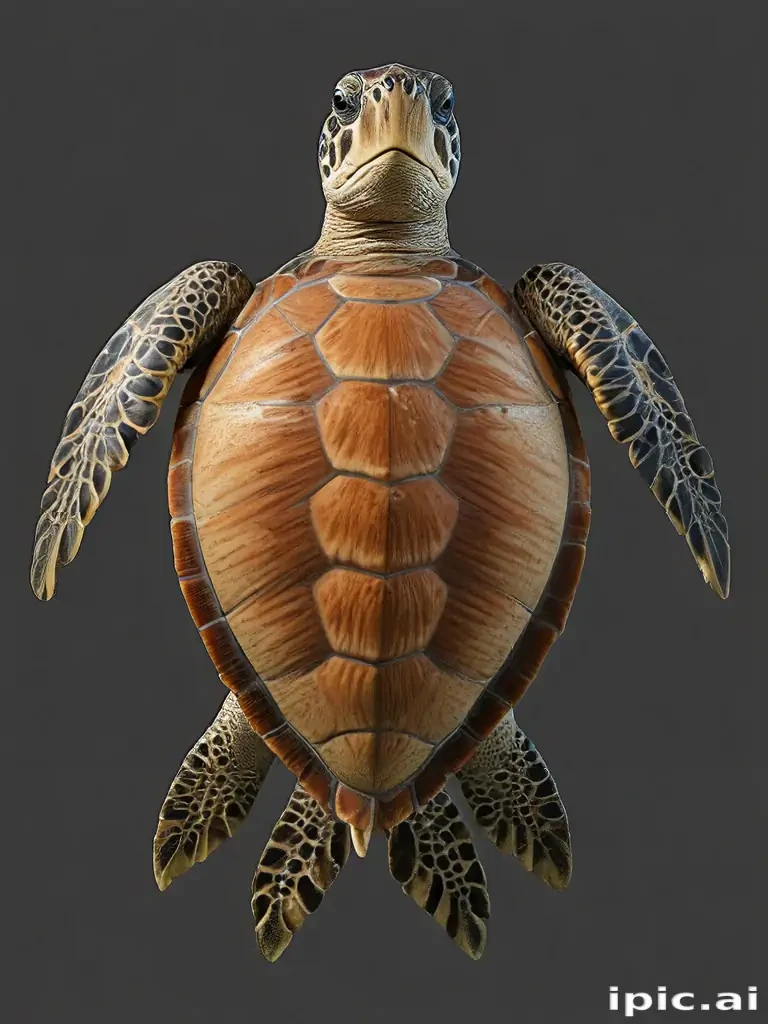 A Majestic Sea Turtle Gliding Gracefully Through the Deep Blue Ocean