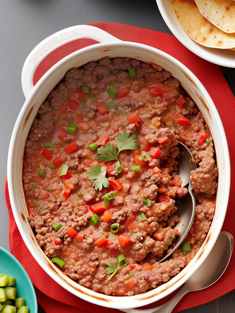 Deliciously Spiced Ground Meat Dish Served with Fresh Vegetables and ...
