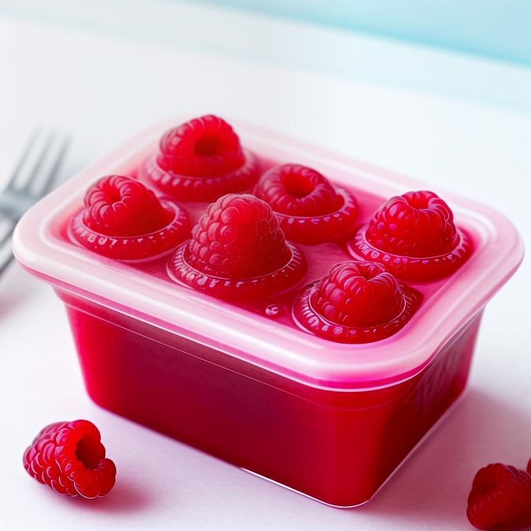 Vibrant and Juicy Raspberry with Lush Green Leaves on Top