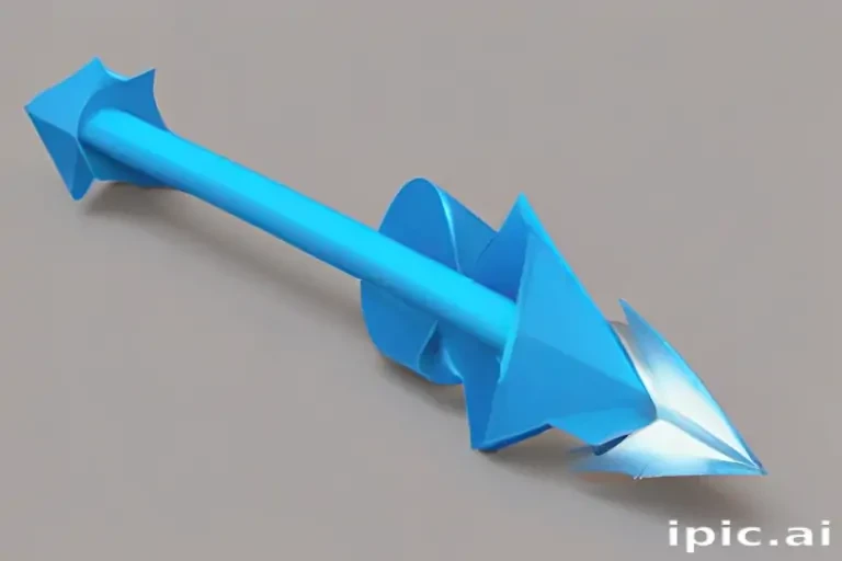 Stylized Blue Arrow with Geometric Shapes and Sharp Points Design