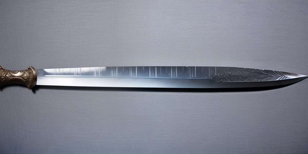 Intricately Designed Sword with a Gleaming Blade and Ornate Handle