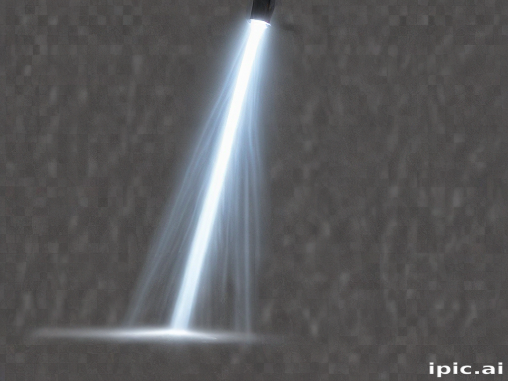 Bright Beam of Light Illuminating a Dark Surface in a Mystical Way