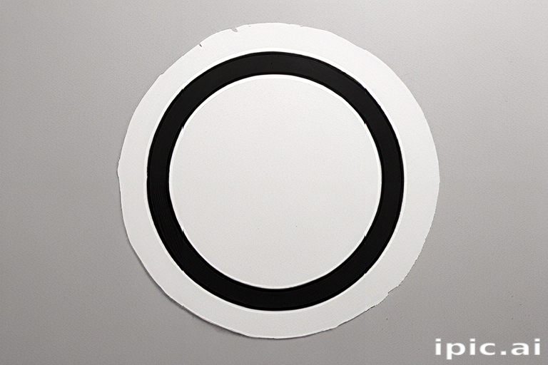 Abstract Art Piece Featuring an Oval Shape with a Black Outline
