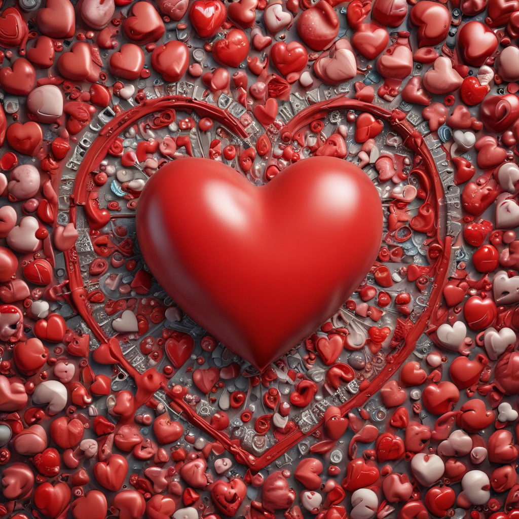 Vibrant Collection of Red Hearts Creating a Love-Filled Atmosphere