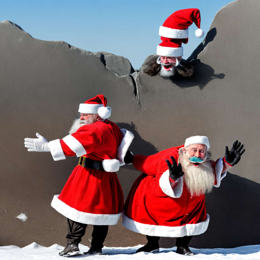 Santa looking unhinged and crazy almost loony even