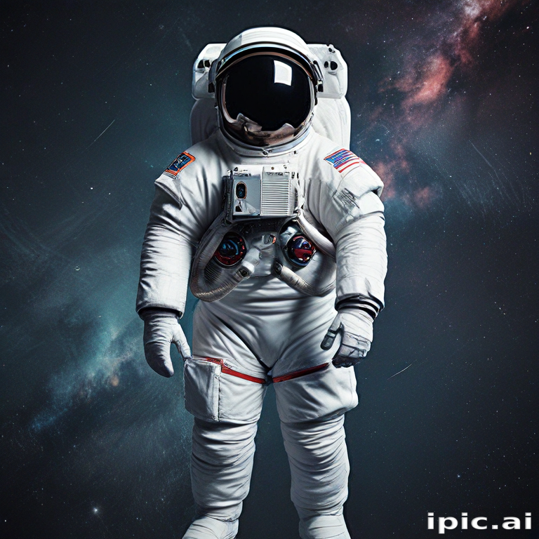 An Astronaut in a Space Suit Against a Stunning Cosmic Background