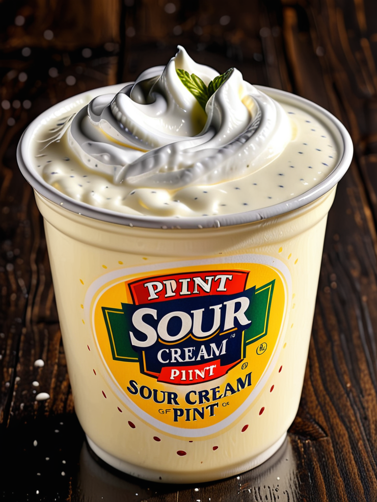 Delicious Sour Cream Pint with Creamy Topping Perfect for Dips and Recipes