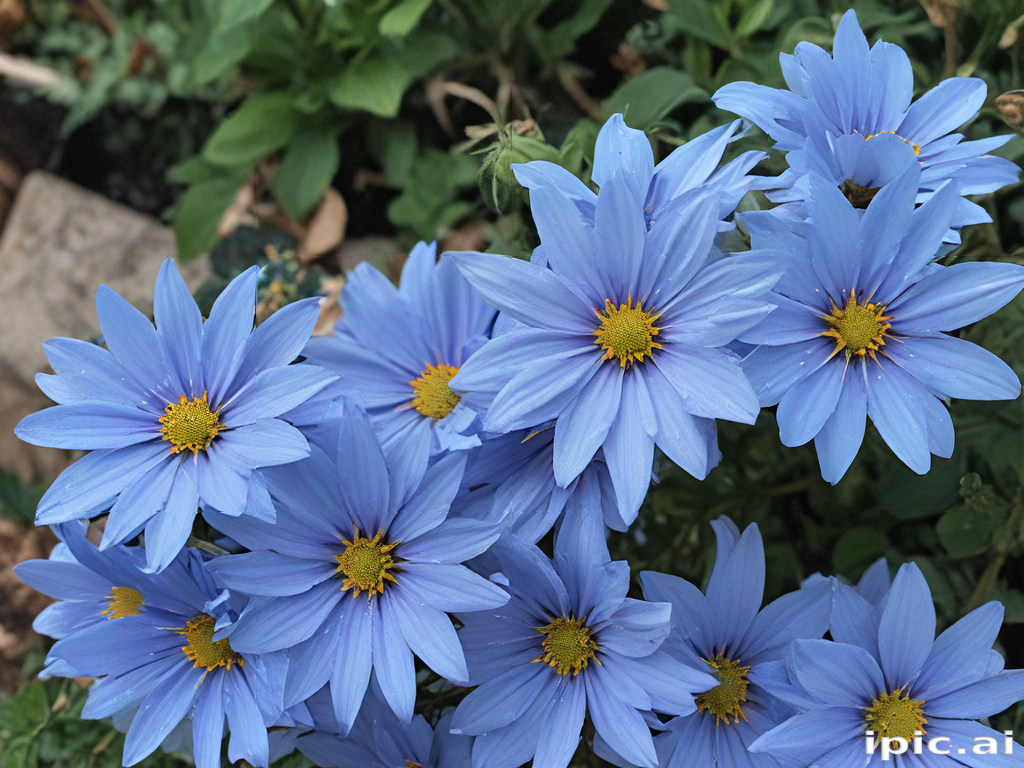 Beautiful Cluster of Delicate Blue Flowers Blooming in Vibrant Garden ...