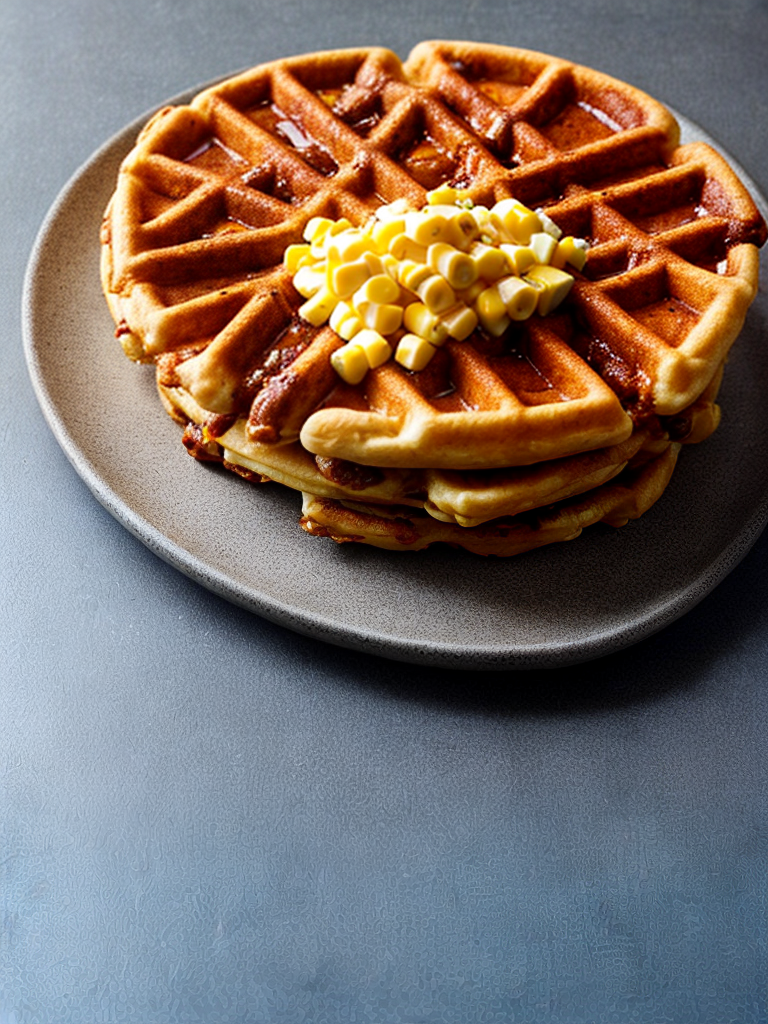 Poop And Corn On Waffle