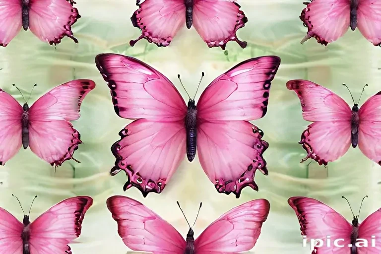Beautiful Pink Butterflies Gracefully Arranged in a Captivating Pattern