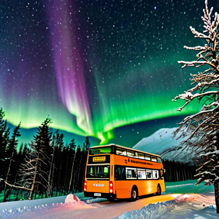 northernlights bus tour in arctic norway