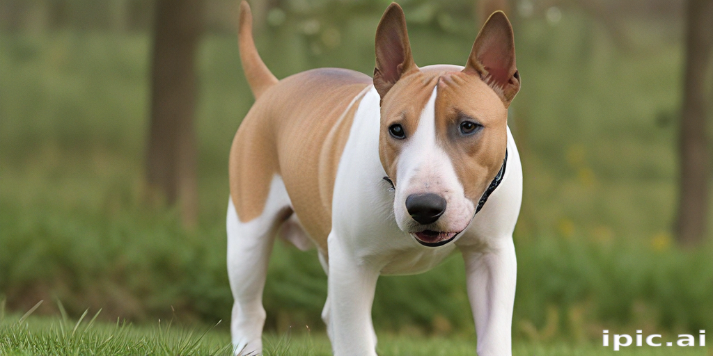 A Playful Bull Terrier Enjoying a Sunny Day in the Park.