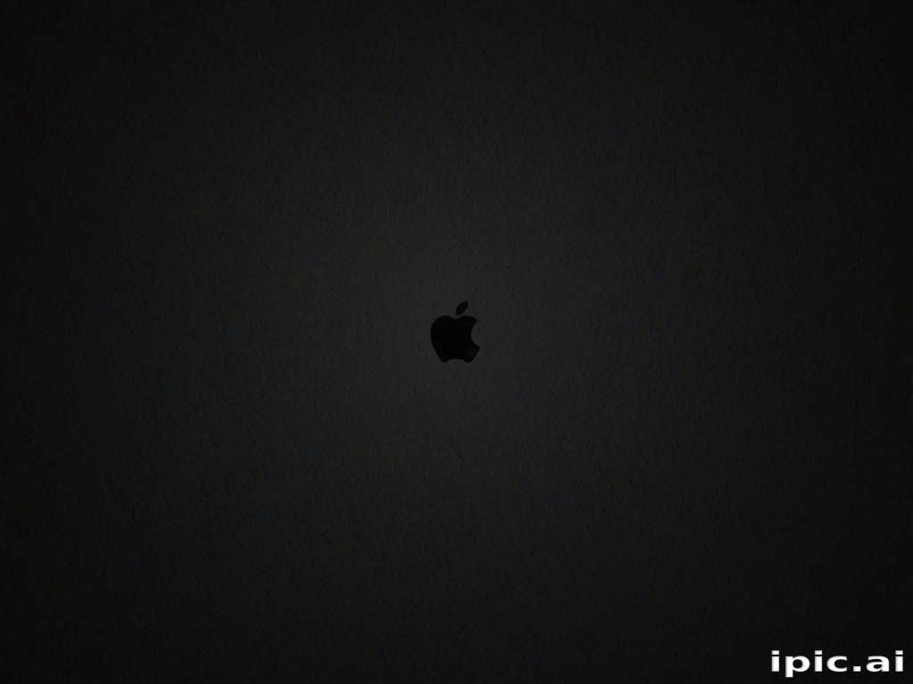 Minimalist Black Background Featuring the Iconic Apple Logo in Center