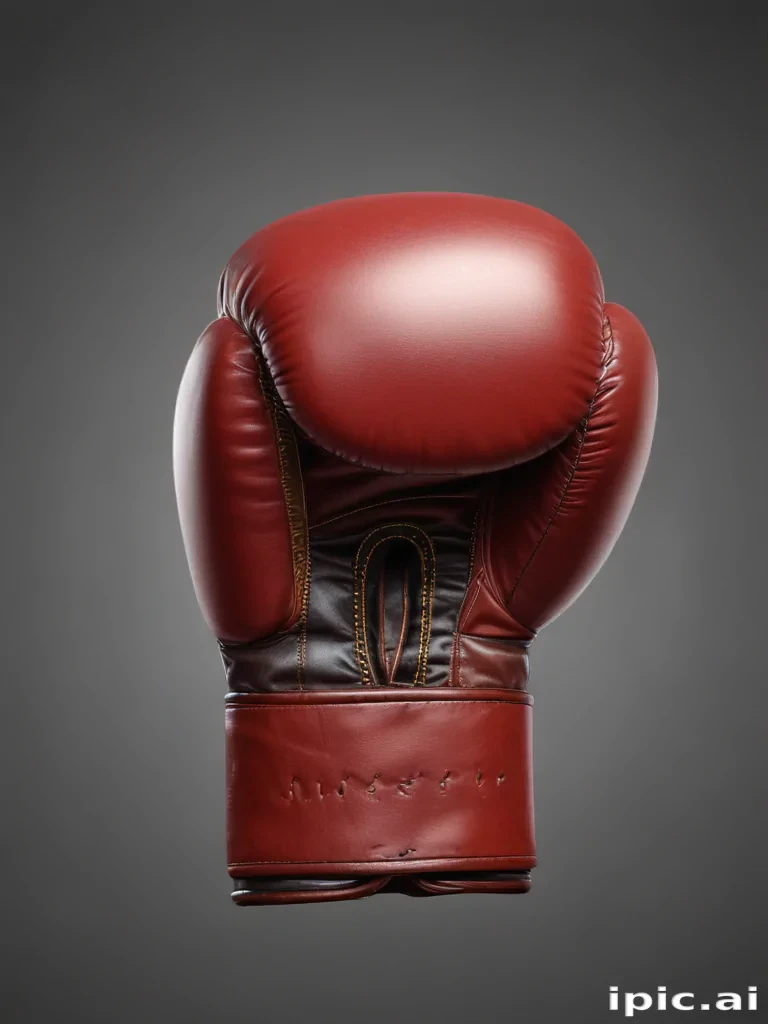 A Classic Red Boxing Glove Against a Dark Background for Sports Enthusiasts