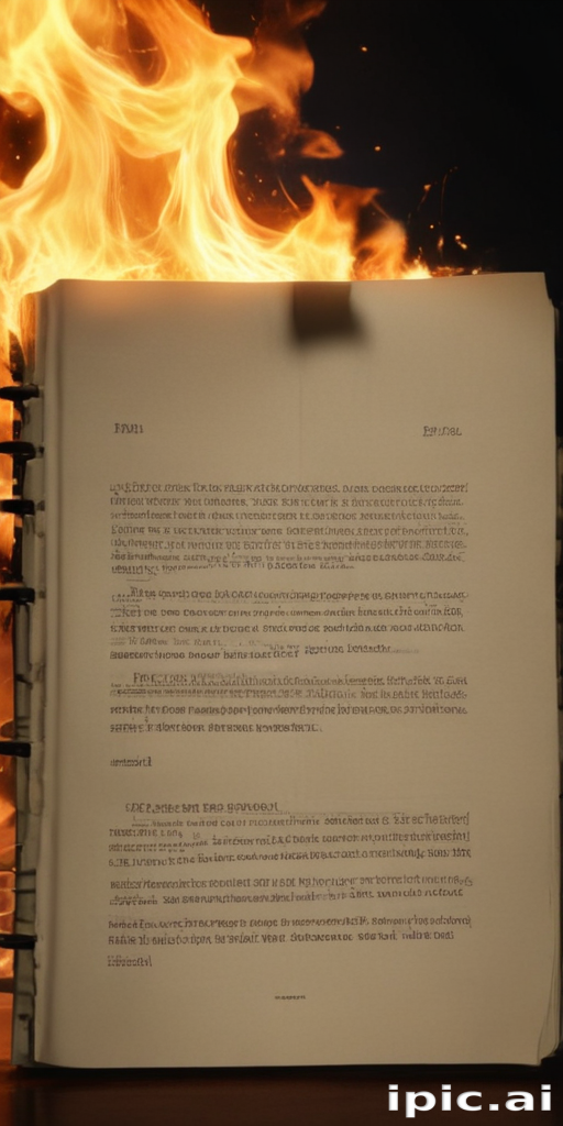 A Book Surrounded by Flames, Symbolizing Destruction of Knowledge and Ideas