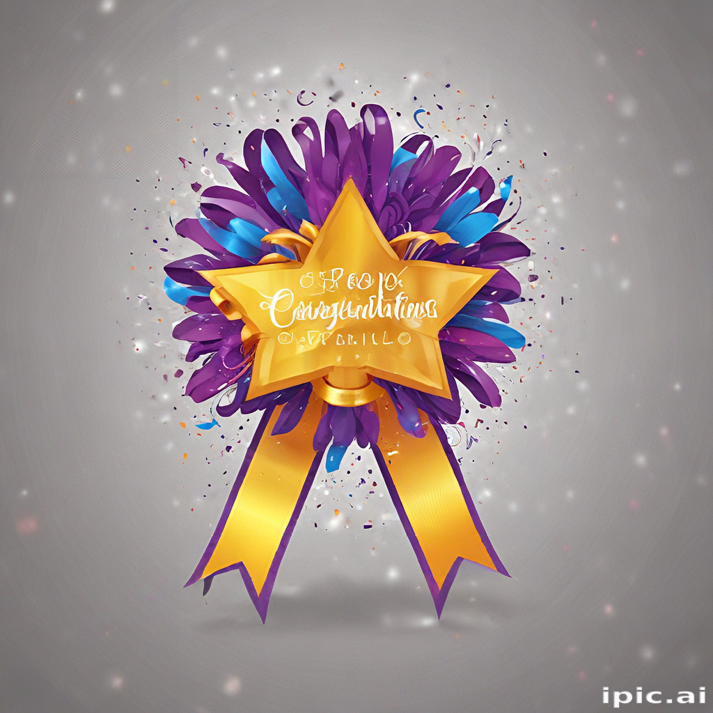 Vibrant Celebration of Achievement with a Colorful Star and Ribbon ...