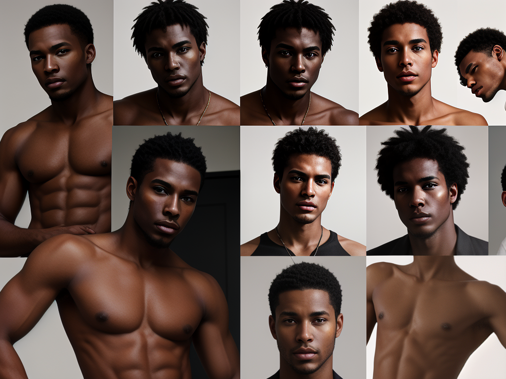 Collage of Diverse Young Men Showcasing Unique Styles and Expressions