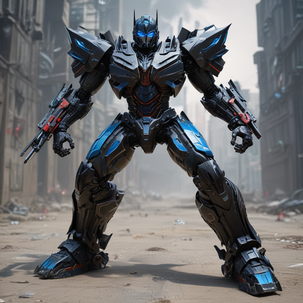 transformers style, aiming wiht compaund bow, black armor, full body ...