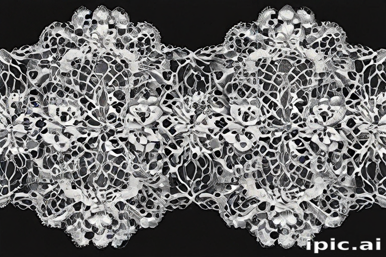 Delicate White Lace Pattern Featuring Intricate Floral and Leaf Designs.
