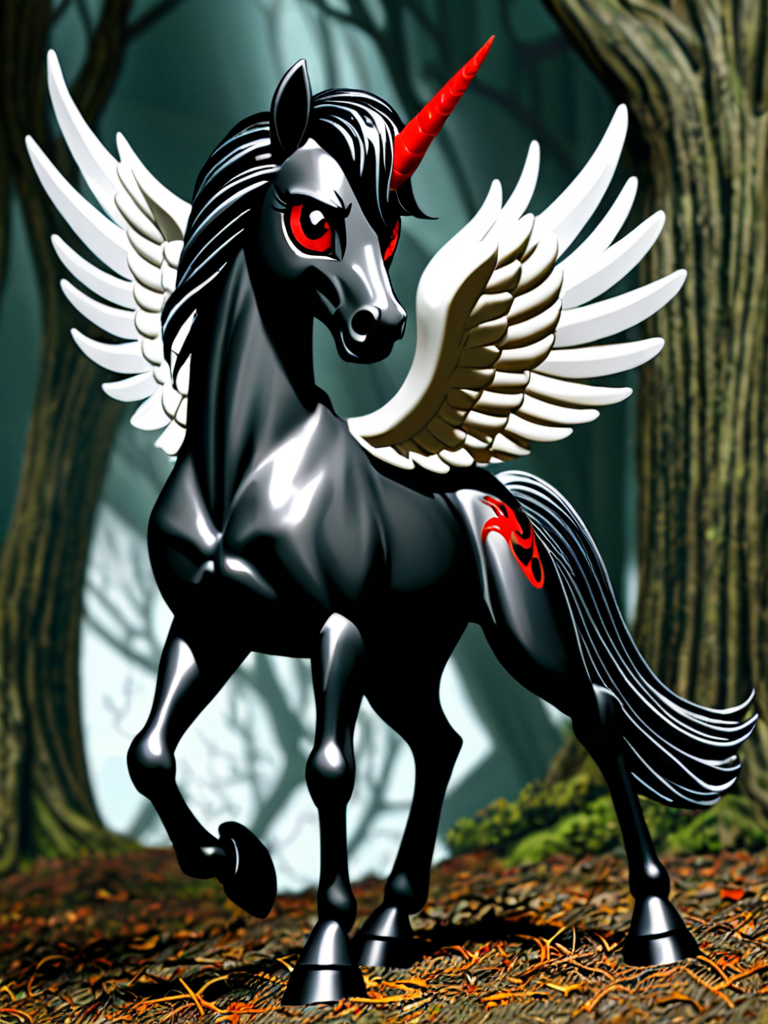 mlp g4 pony mare dark alicorn white face red eyes red and black mane ...