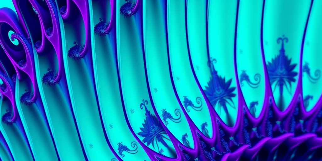 Intricate Fractal Design Featuring Vibrant Colors and Complex Patterns