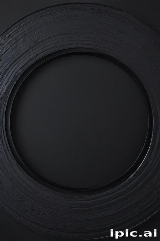 Abstract Circular Design Featuring Textured Black Surfaces Against Dark ...