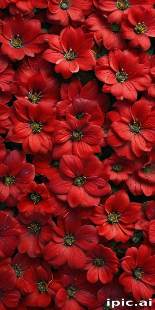 A Vibrant Display of Lush Red Flowers in Full Bloom, Exuding Beauty.