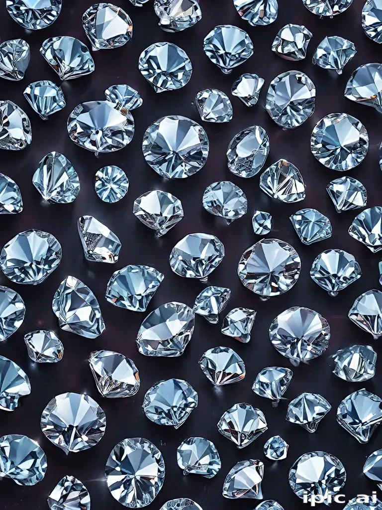 A Sparkling Collection of Brilliantly Cut Diamonds Set Against a Dark ...