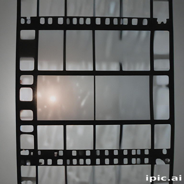 Abstract Film Strip with Light Reflections and Blurred Background Elements