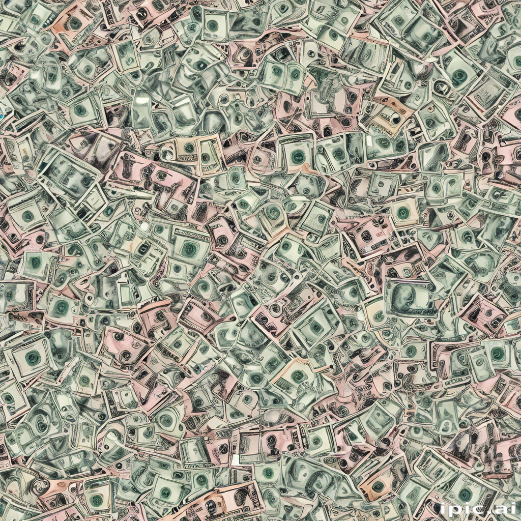 A Vast Sea of Currency: Endless Layers of Dollar Bills Everywhere