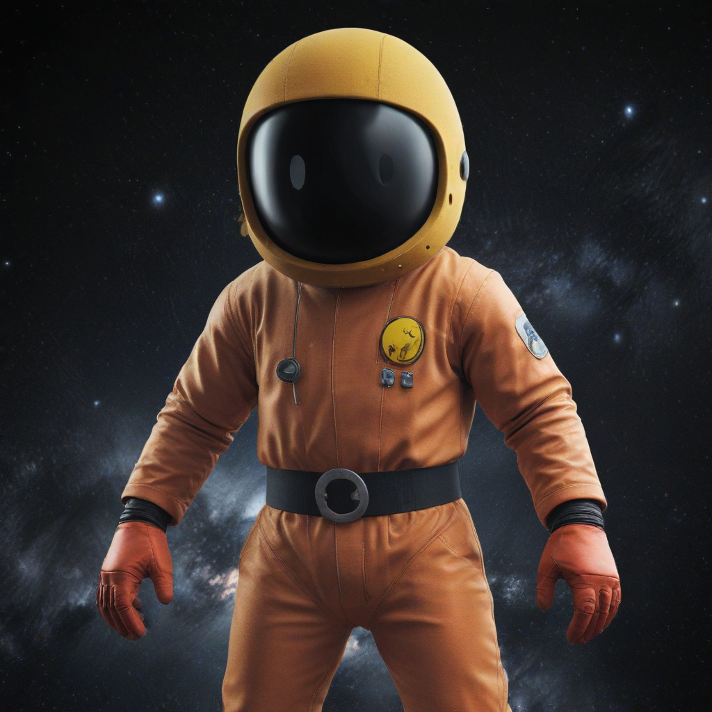 Pacman with a ninja suit on in space