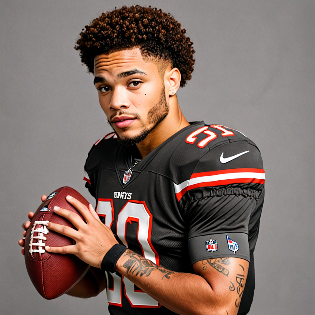 a lightskin man in football gear with no sponsors or words on the ...