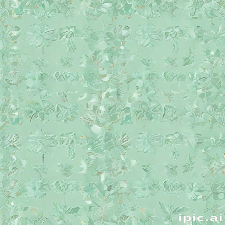 Delicate Mint Green Floral Pattern with Subtle Texture and Depth