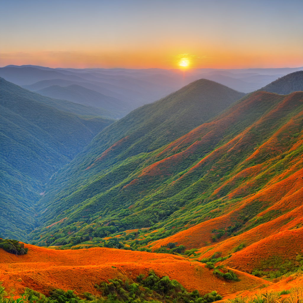 orange sunset landscape