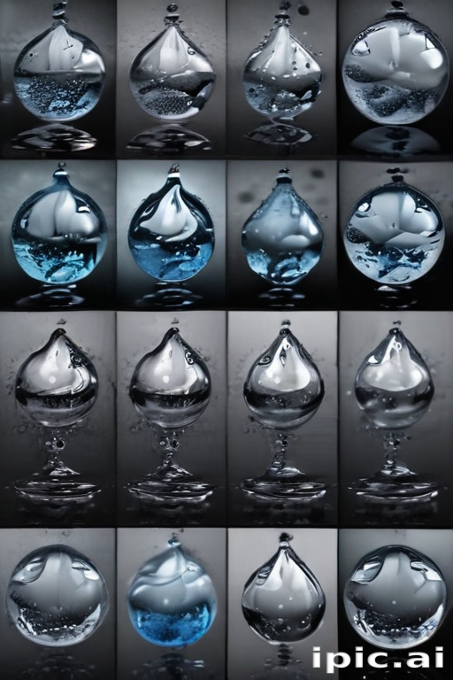 Captivating Water Droplets in Various Forms and Patterns of Motion