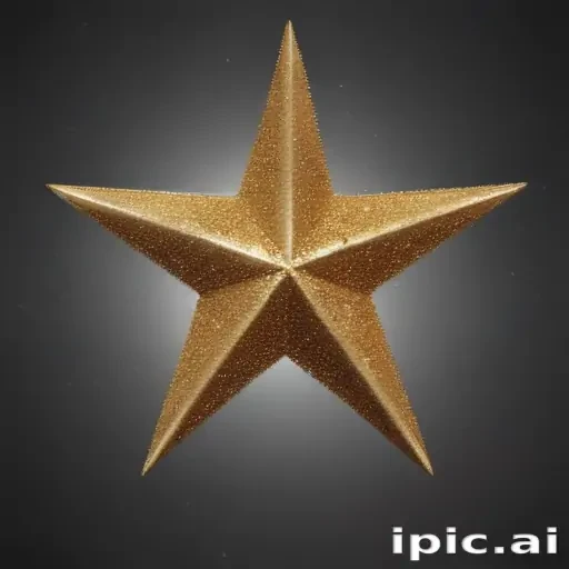 A Shimmering Gold Star with a Textured Surface Against a Dark Background.