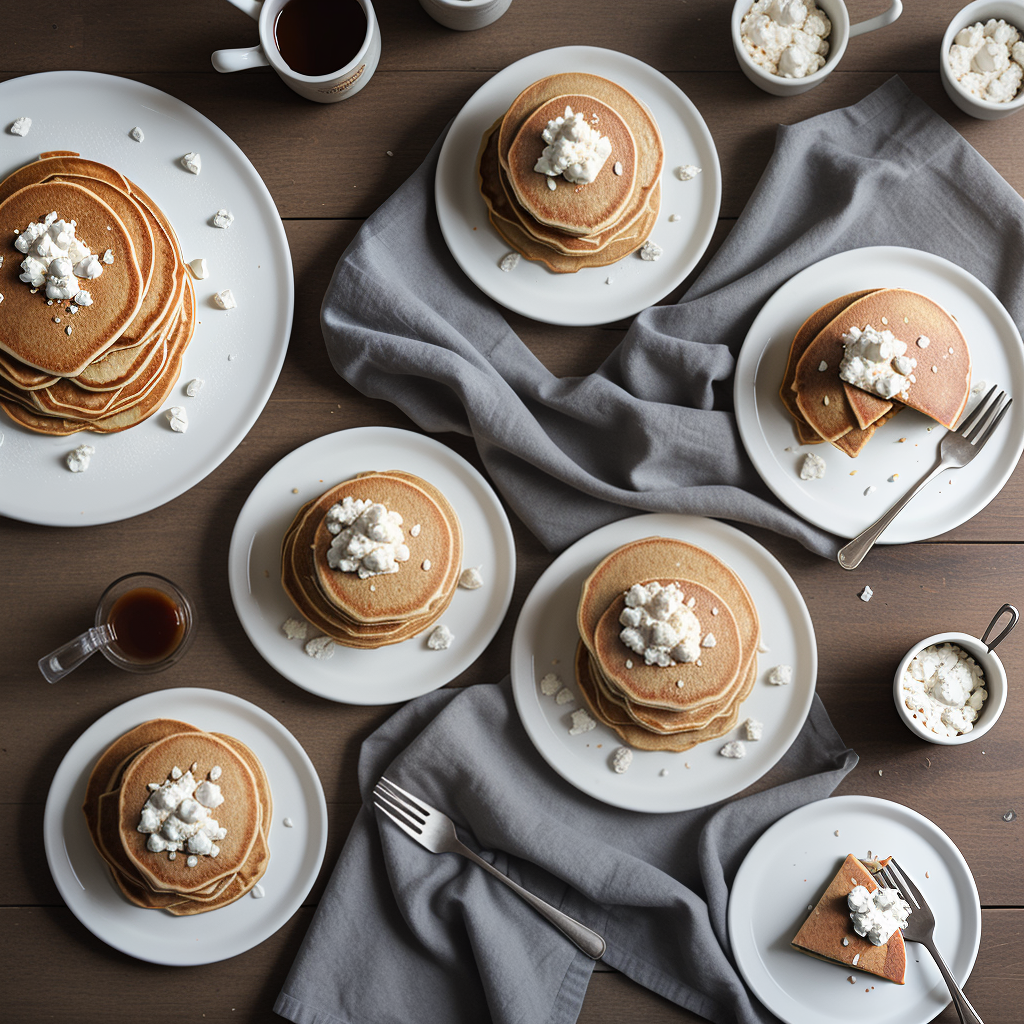 A Delicious Breakfast Spread Featuring Fluffy Pancakes with Whipped ...