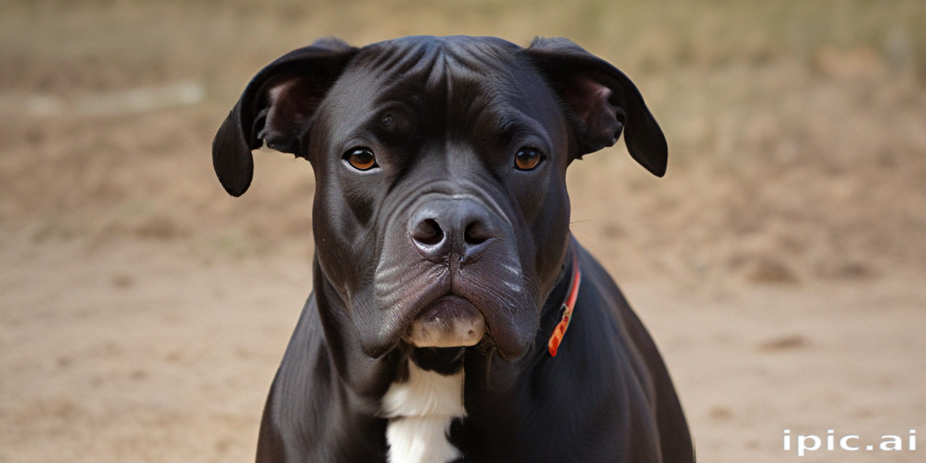 A Majestic Black Dog with a Strong Build and Expressive Eyes.