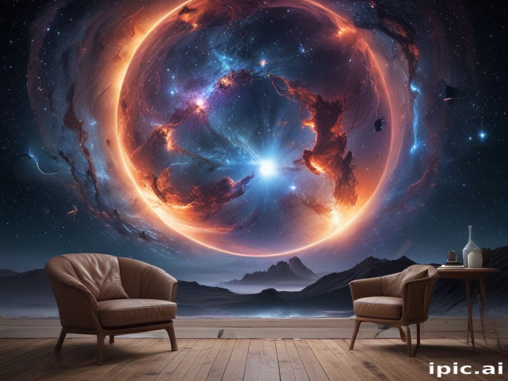 Stunning Cosmic Mural Transforming a Cozy Living Space into an ...