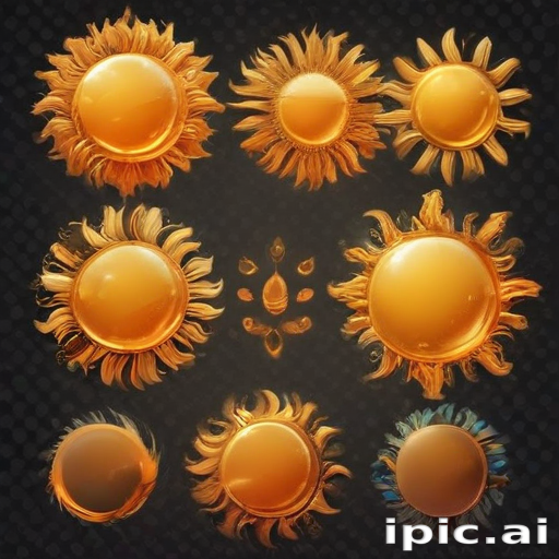 Collection of Artistic Sun Emblems Featuring Unique Designs and Textures